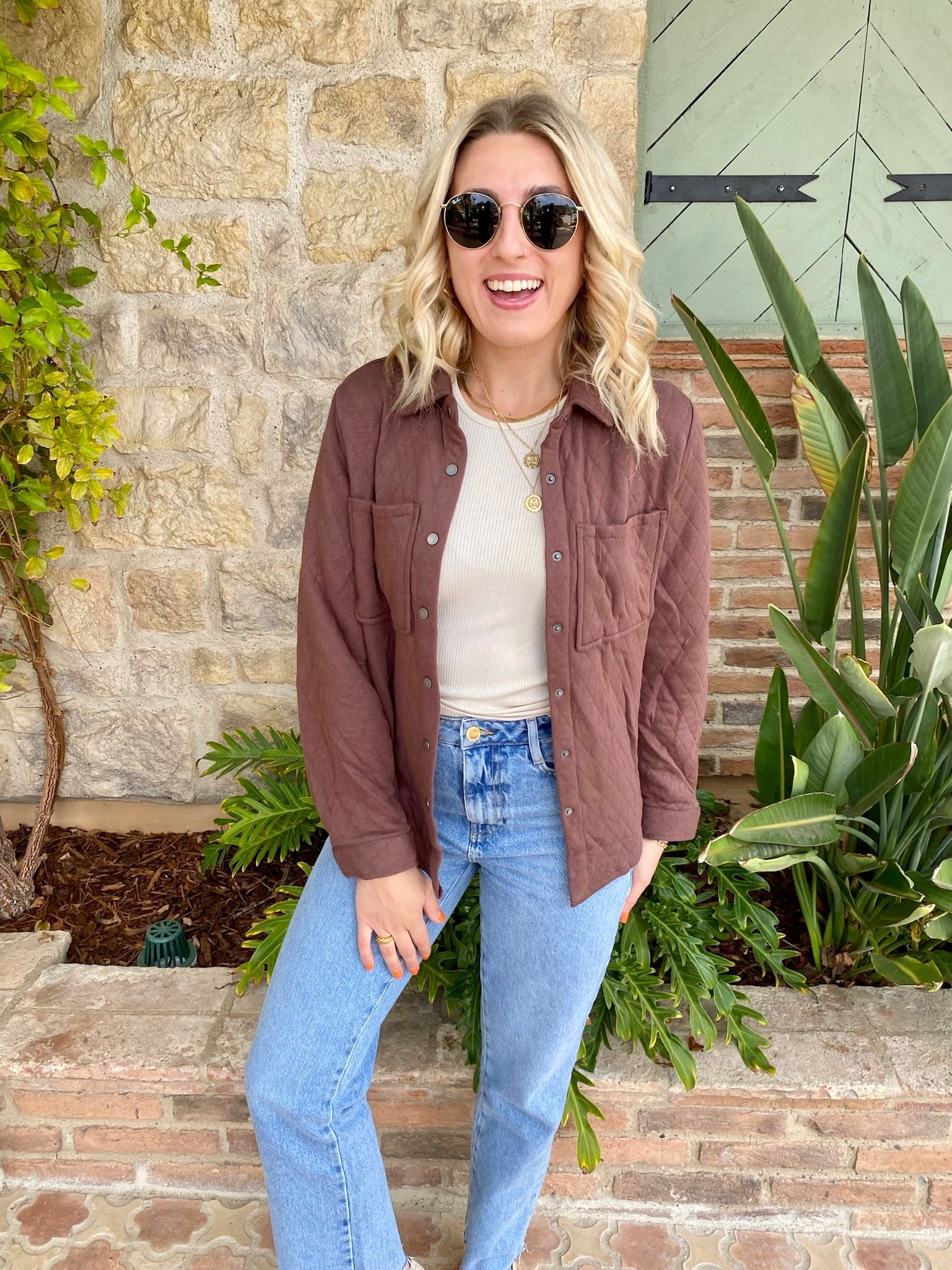 Quentin Quilted Jacket in Brown – Frenzy